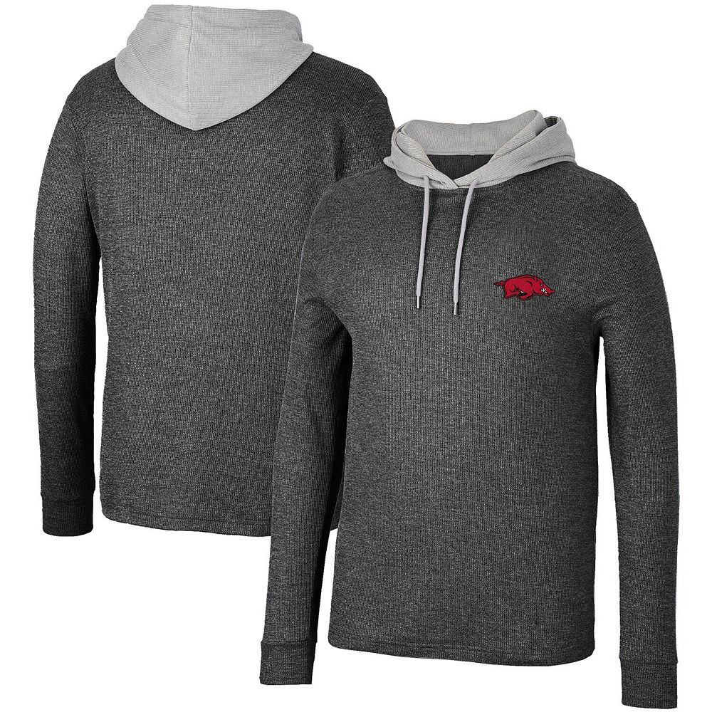 Men's Colosseum Black Arkansas Razorbacks Ballot Waffle-Knit Thermal ...