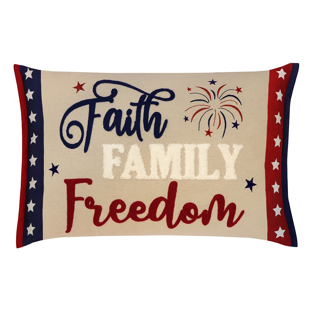 Celebrate Together Americana™ Linen Faith, Family, Freedom Pillow
