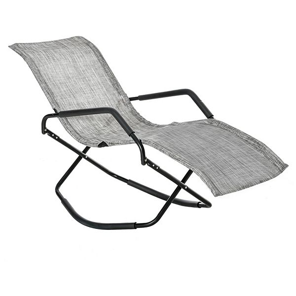 Outsunny Garden Rocking Sun Lounger Outdoor Zero gravity Folding ...