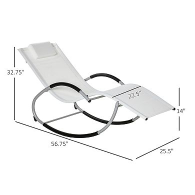 Outsunny Rocking Chair Patio Chaise Garden Sun Lounger Outdoor ...