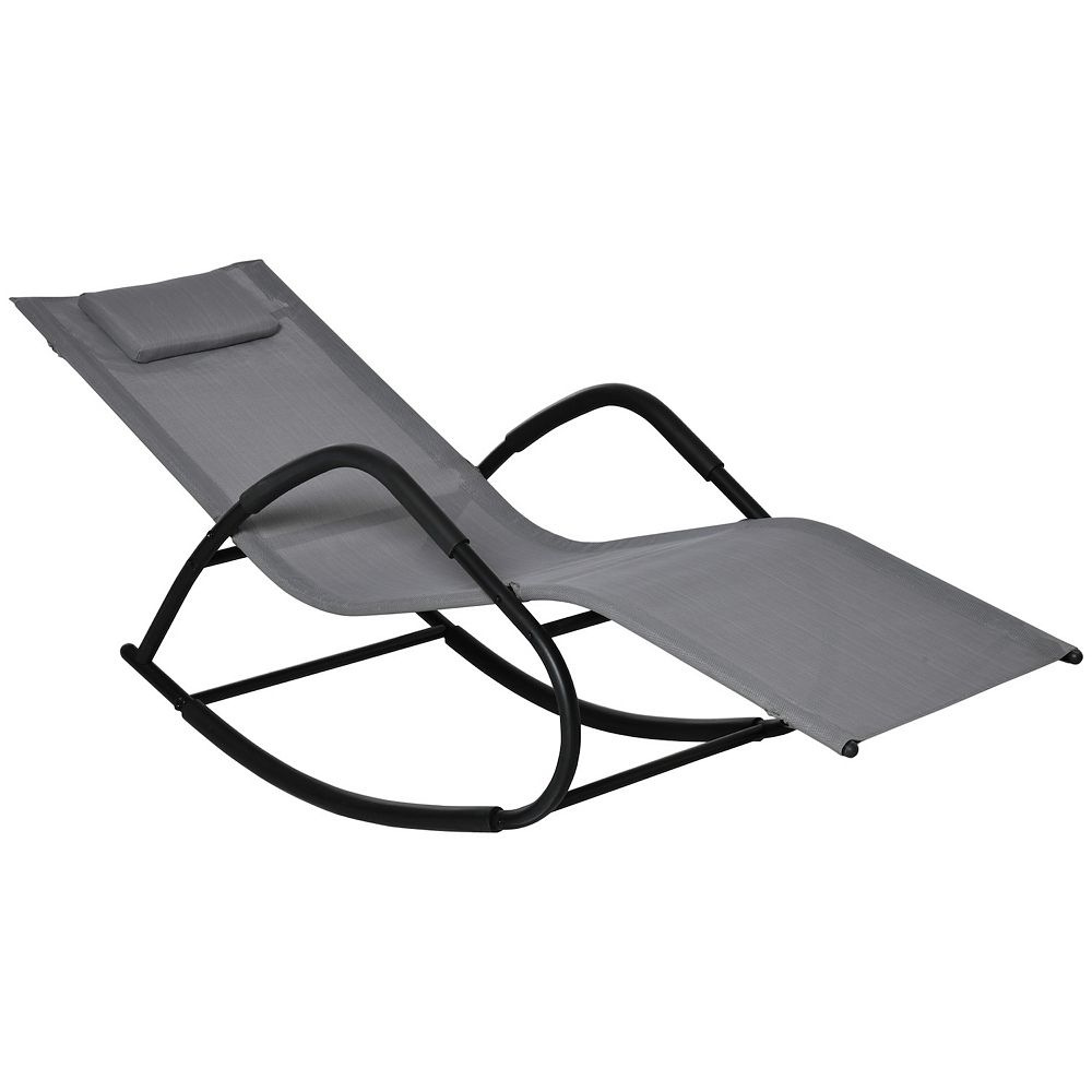 Outsunny Garden Rocking Sun Lounger Outdoor Zero gravity Reclining ...