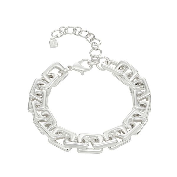 Nine West Silver Tone Link Chain Bracelet