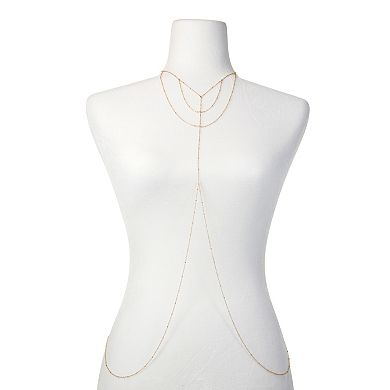 Nine West Gold Tone Layered Body Chain