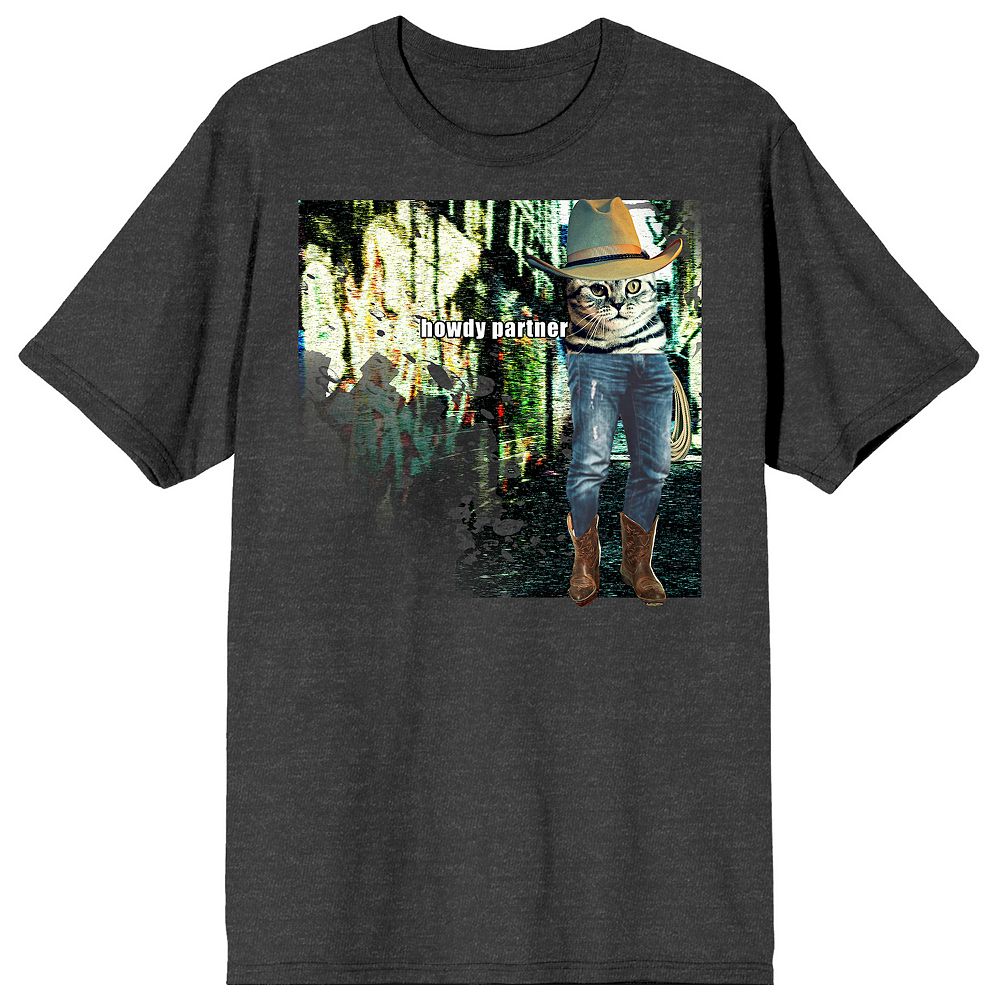 Men's Screenshot Energy Meme Cowboy Hat Howdy Partner Tee
