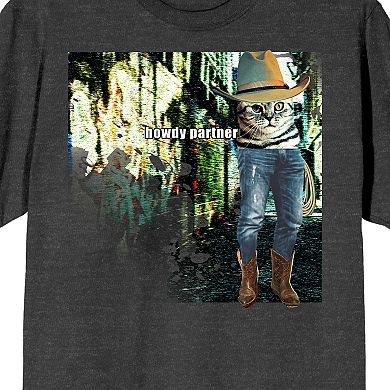 Men's Screenshot Energy Meme Cowboy Hat Howdy Partner Tee