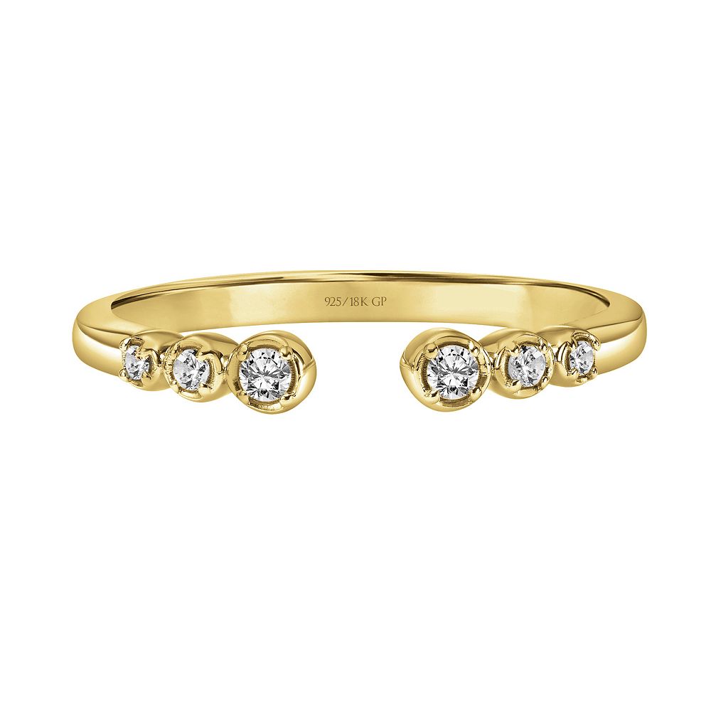 Love Always Sterling Silver 1/10 Carat T.W. Diamond Open Stackable Ring