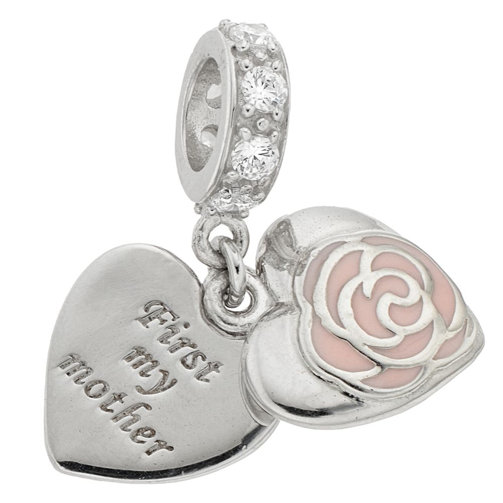 Lavish by TJM Pink Enamel & Cubic Zirconia "First my Mother" Double ...