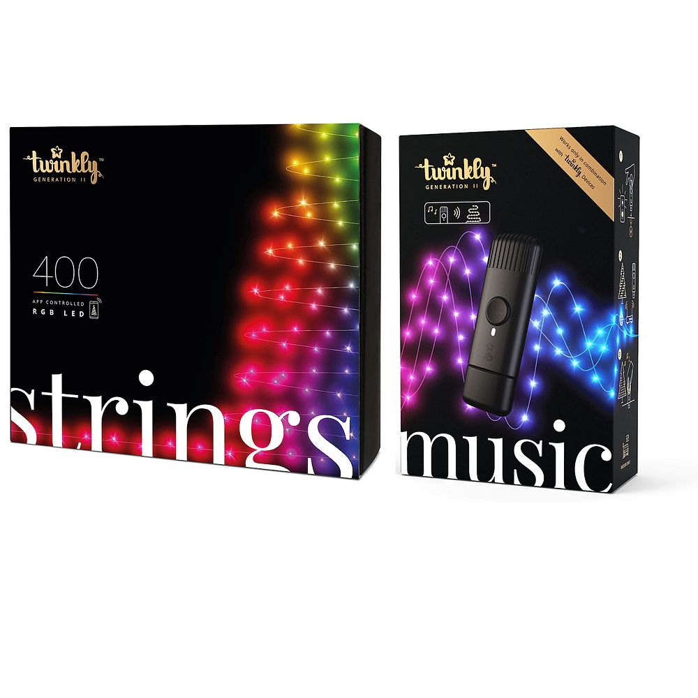 Twinkly 400 LED RGB Multicolor 105 Ft Decorative String Lights with ...