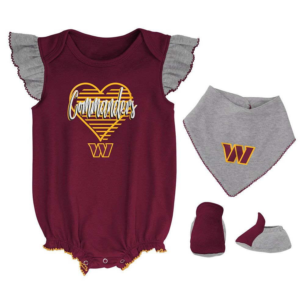 Girls Newborn & Infant Burgundy/Heathered Gray Washington Commanders ...