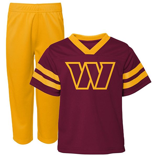Toddler Burgundy/Gold Washington Commanders Red Zone V-Neck Jersey Top ...