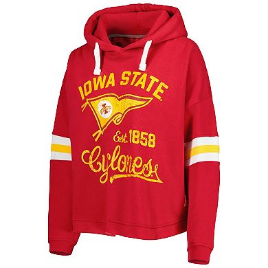 Women's Pressbox Cardinal Iowa State Cyclones Super Pennant Pullover Hoodie