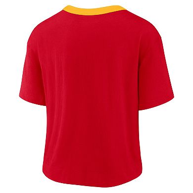 Women's Nike Red Kansas City Chiefs High Hip Fashion Cropped Top
