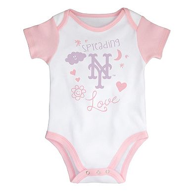 Newborn & Infant White/Pink New York Mets Spreading Love Bodysuit ...