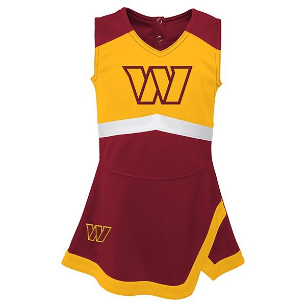 Girls Toddler Burgundy/Gold Washington Commanders Cheer Captain Jumper ...