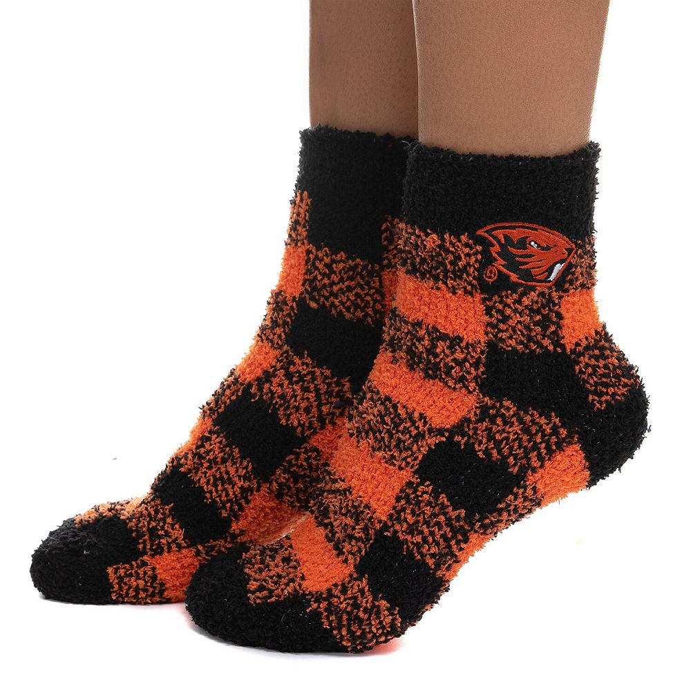 Women's ZooZatz Oregon State Beavers Fuzzy Buffalo Check Crew Socks
