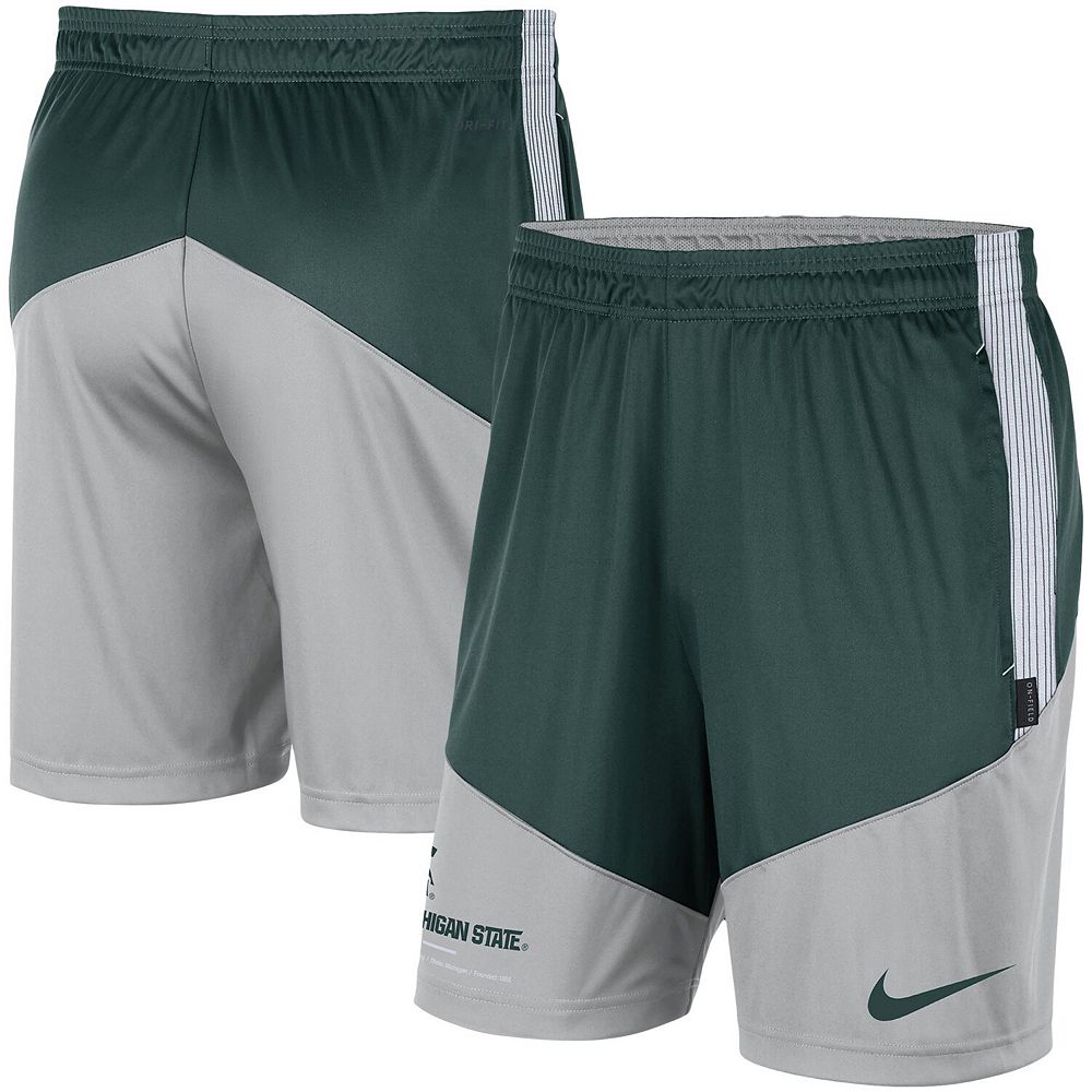 Men's Nike Green/Gray Michigan State Spartans Team Performance Knit Shorts