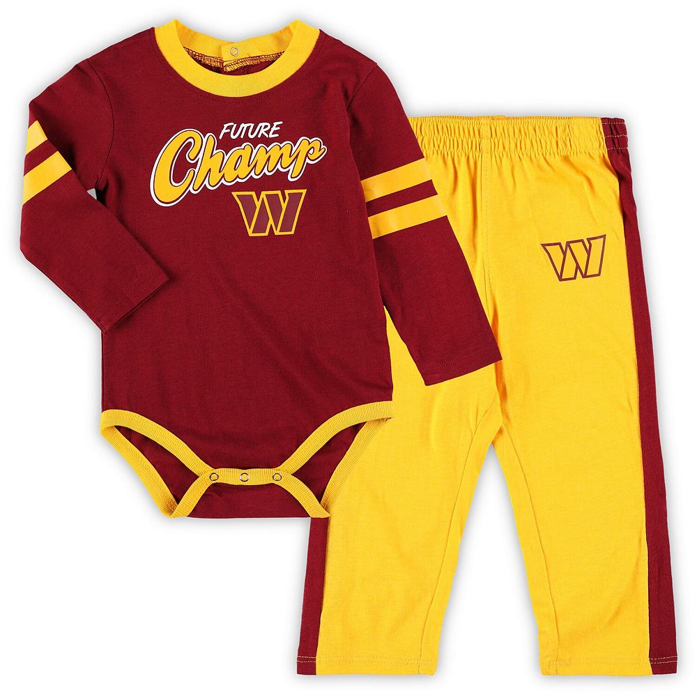 Infant Burgundy/Black Washington Commanders Little Kicker Long Sleeve ...