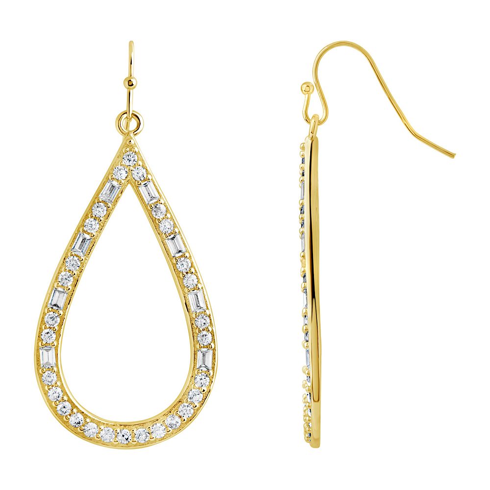 MC Collective Cubic Zirconia Evangeline Open Teardrop Drop Earrings