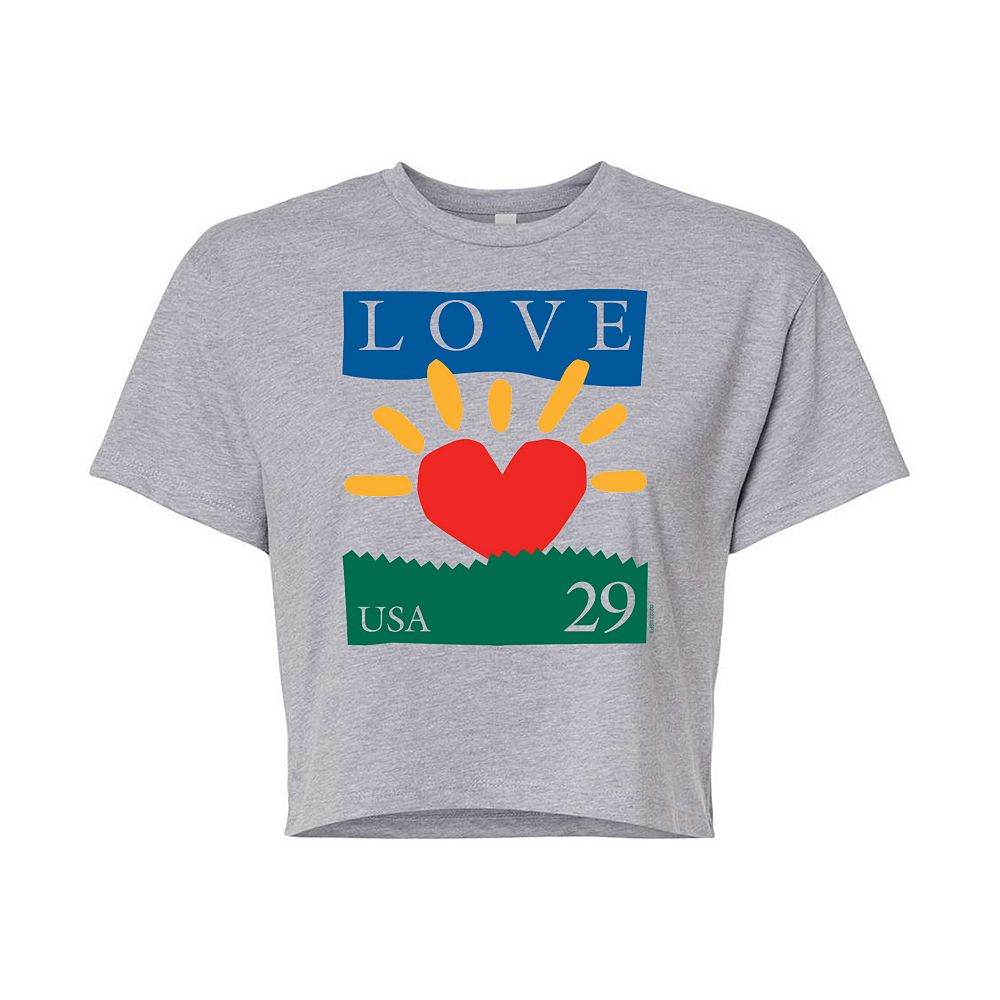 Juniors' USPS Heart "Love 29" Cropped Tee