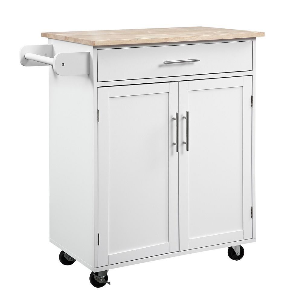 HOMCOM Kitchen Island Cart Rolling Trolley Cart with Drawer Storage ...
