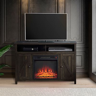 Fireplace Heater Mantel Tv Stand Media Center Cabinet 44 wx29.5 h Espresso