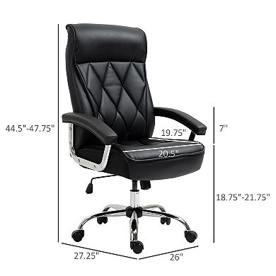 Luxury Computer Desk Chair With Pu Leather, Diamond Stitching And Thick ...