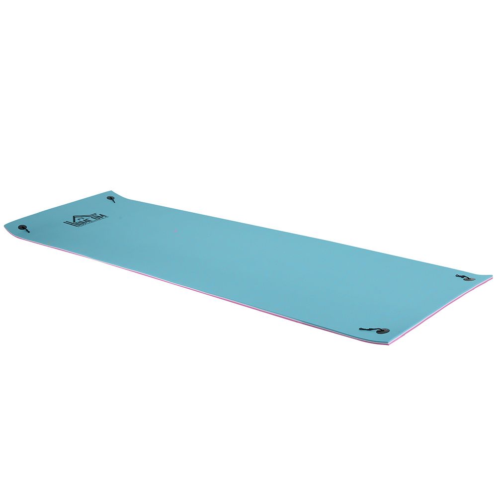 Homcom 17' X 5' Foam Floating Water Pool Pad Mat W/ Straps For Rolling ...