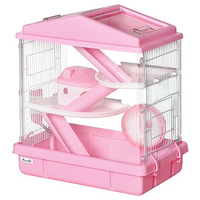 Hamster Starter Kit, Small Pets Multi-tier Cage, Wheel, Food Dish ...