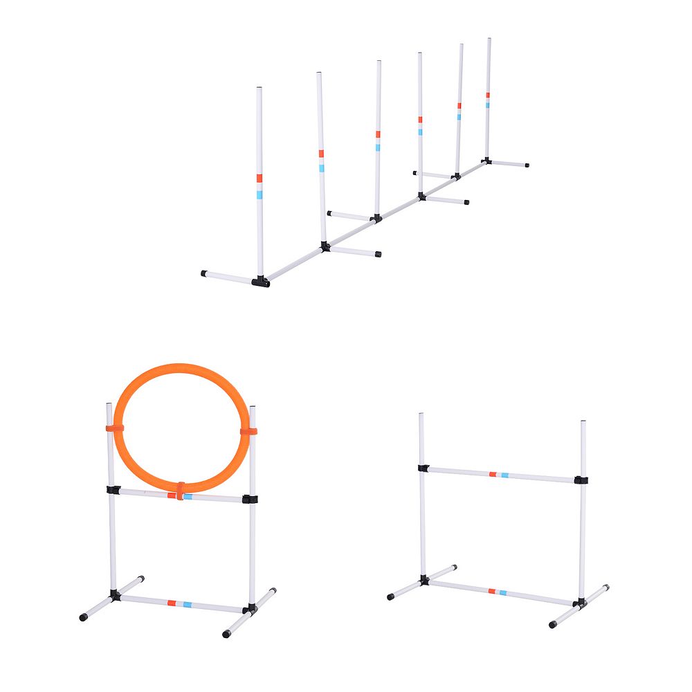 PawHut 3PC Portable Pet Agility Pet Training Set Dog Obstacle Exercise ...