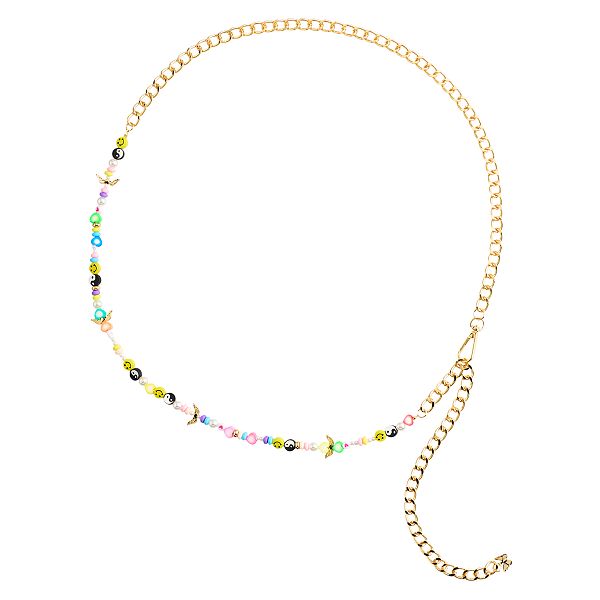 SO® Gold Tone Novelty Bead Chain Belt