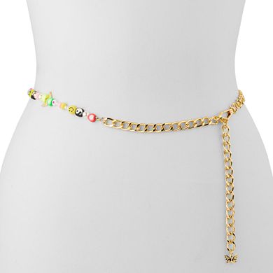 SO® Gold Tone Novelty Bead Chain Belt