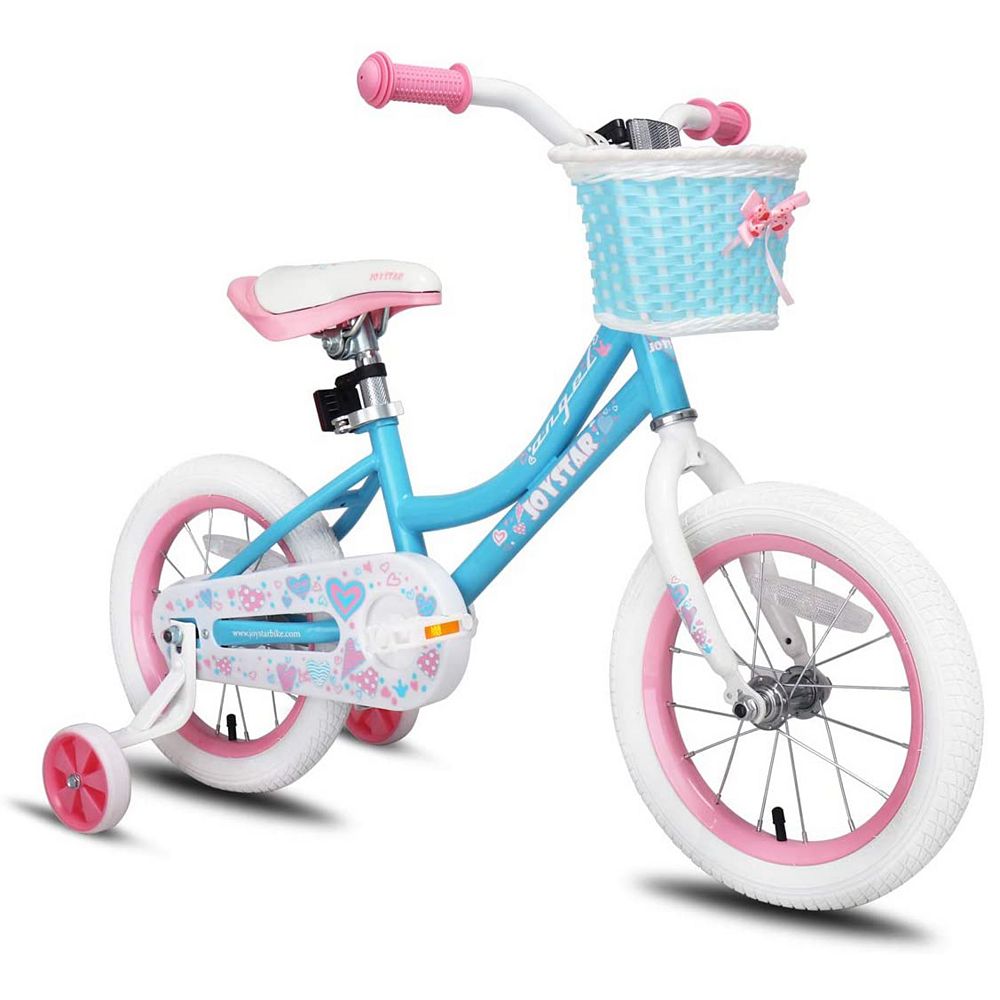 Joystar Angel 14 Inch Ages 3 to 5 Kids Bike with Training Wheels, Blue ...