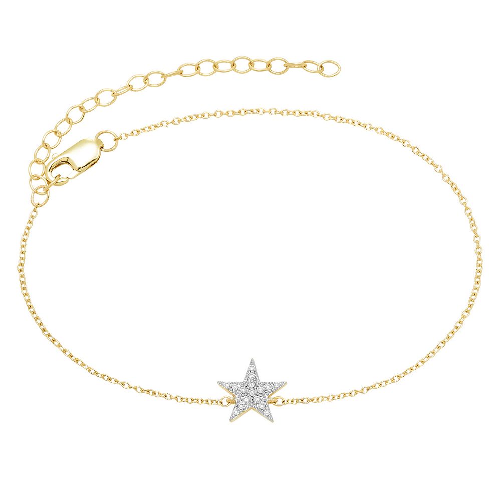 It's Personal 10k Gold Diamond Star Bracelet