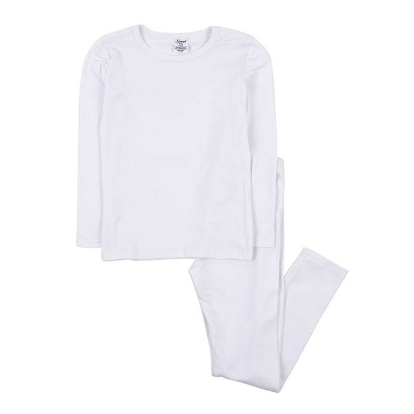 Leveret Toddler Two Piece Thermal Pajamas Neutral Solid Color