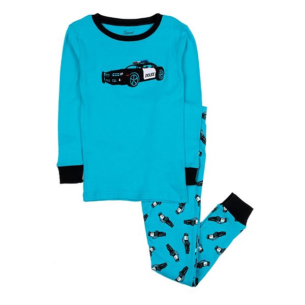 Leveret Kids Two Piece Cotton Pajamas Police Car