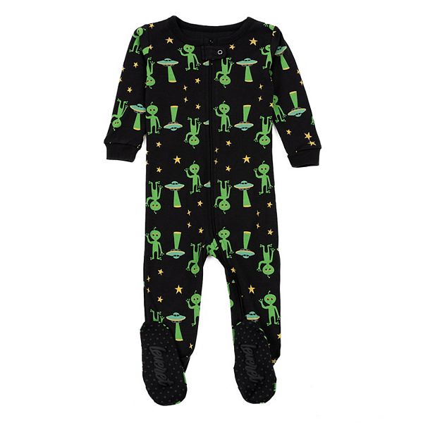 Leveret Kids Footed Cotton Pajama Alien