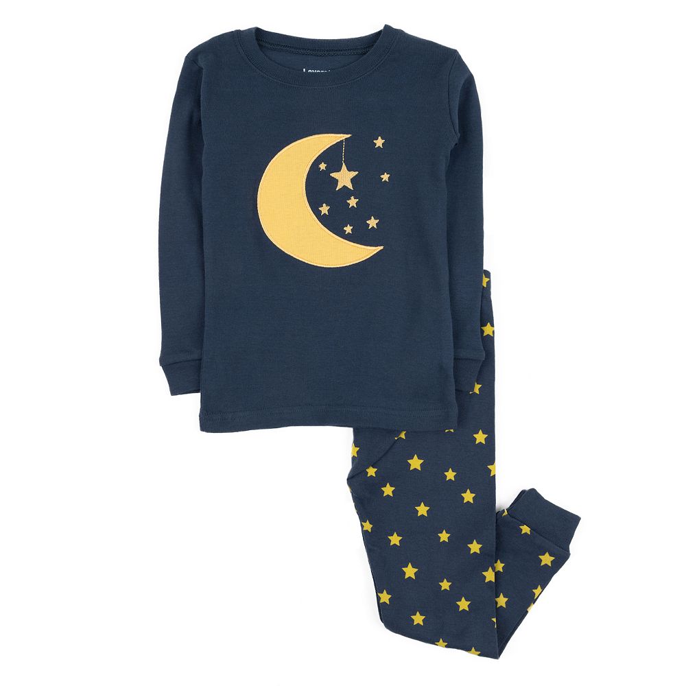 Leveret Kids Two Piece Cotton Pajamas Moon And Stars