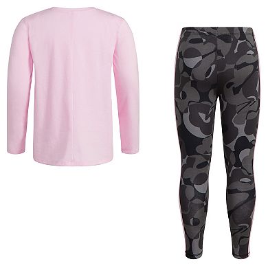 Girls 4-6x adidas Long Sleeve Swing Tee & Tights Set