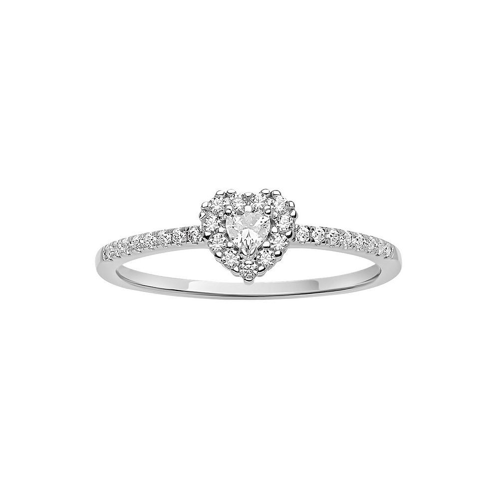 PRIMROSE Sterling Silver Cubic Zirconia Heart-Shaped Ring