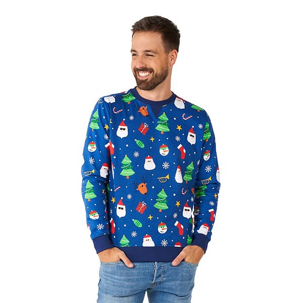 Men's Festivity Blue Christmas Sweater