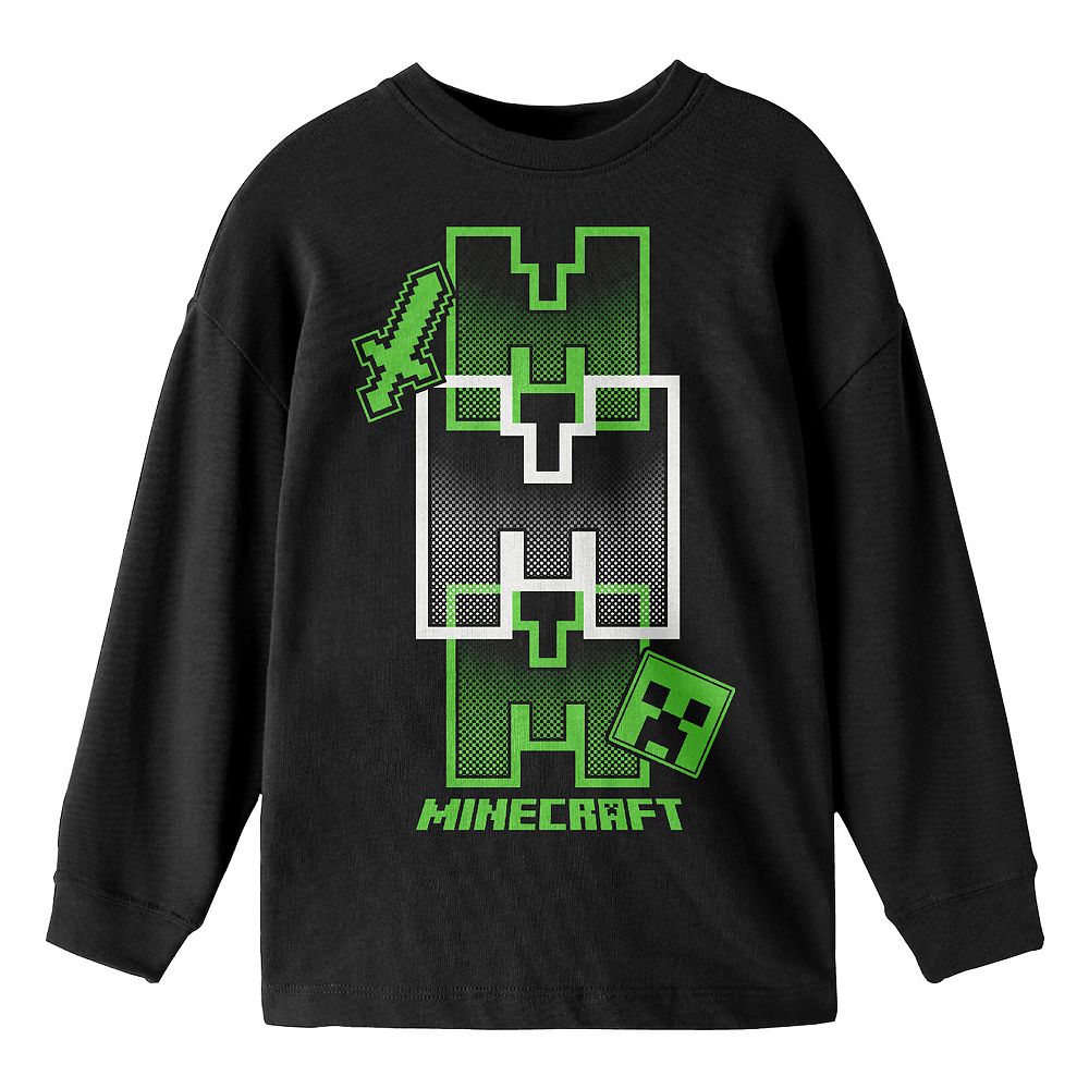 Boys 8-20 Minecraft Icon Repeated Long-Sleeve Tee