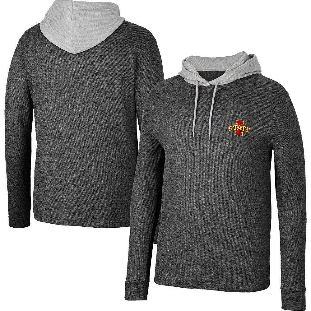 Men's Colosseum Black Iowa State Cyclones Ballot Waffle-Knit Thermal ...