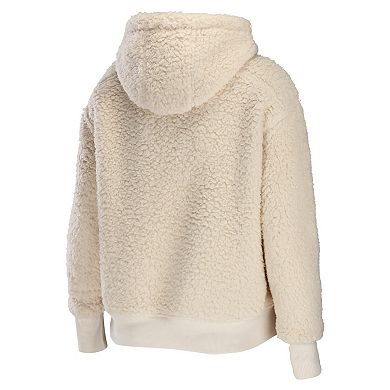 Women's WEAR by Erin Andrews Cream New York Rangers Sherpa Quarter-Zip ...
