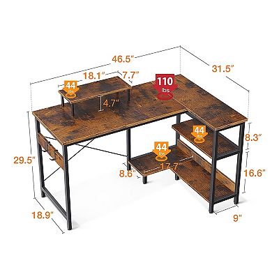Kohls l shaped desk store