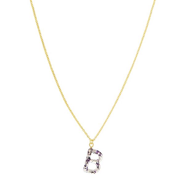 LC Lauren Conrad Gold Tone Purple Pressed Flower Initial "B" Pendant ...