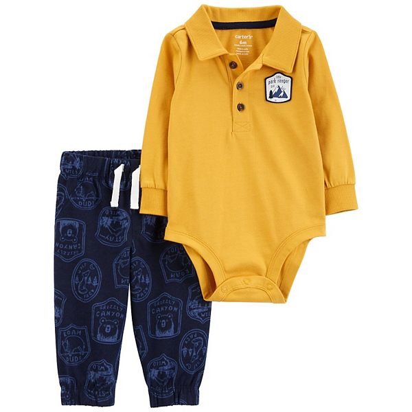 Baby Boy Carter's 2-Piece "Little Park Ranger" Polo Bodysuit & Jogger ...