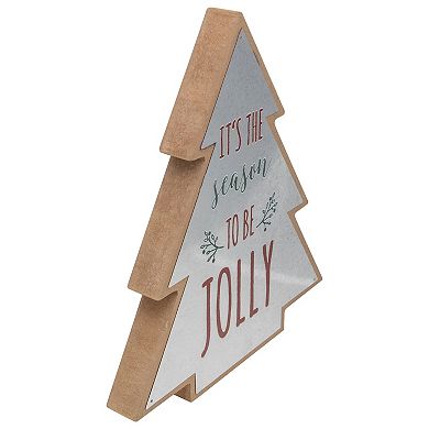 10" Tree Shaped Tis the Season to be Jolly Christmas Sign