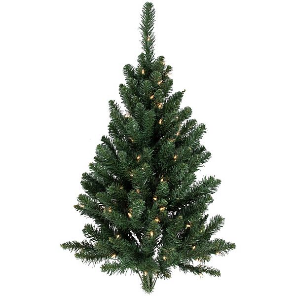 3' Pre-Lit Buffalo Fir Artificial Christmas Wall or Door Tree - Clear ...