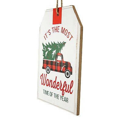 6" Most Wonderful Time of the Year Christmas Tag Sign Ornament