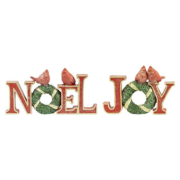 Set of 2 "Joy " and "Noel" Christmas Signs 10"